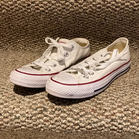 Converse | Shoes | Converse White Worn Only Once Has Miner Brown Stains ...